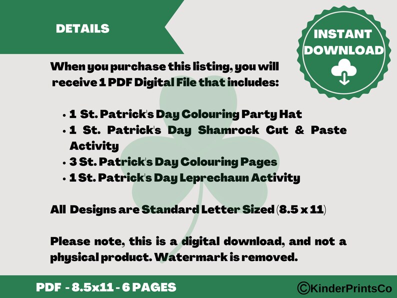St. Patrick's Day Colouring Hat, Leprechaun & Shamrock Activity, Gnome ...