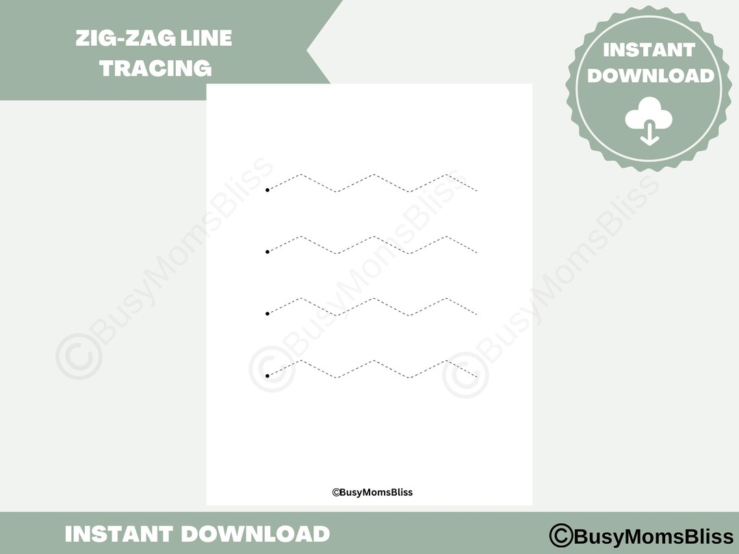 Zig-zag Tracing Worksheet for Toddlers | Calm Pre-writing Practice ...