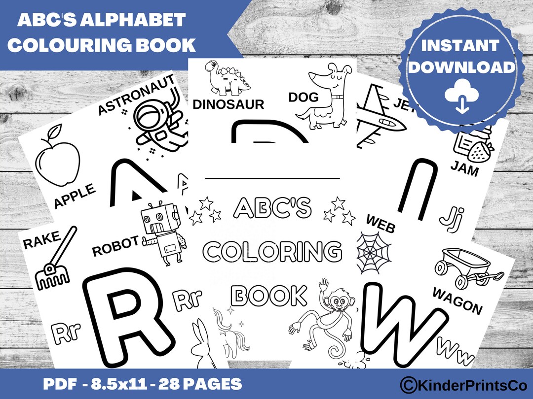 Abc's Printable Colouring Book - Etsy