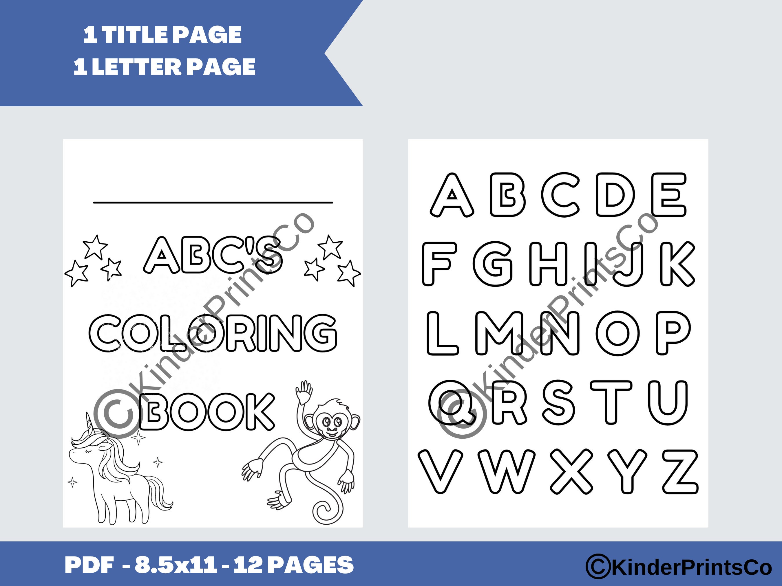 Abc's Printable Colouring Book - Etsy