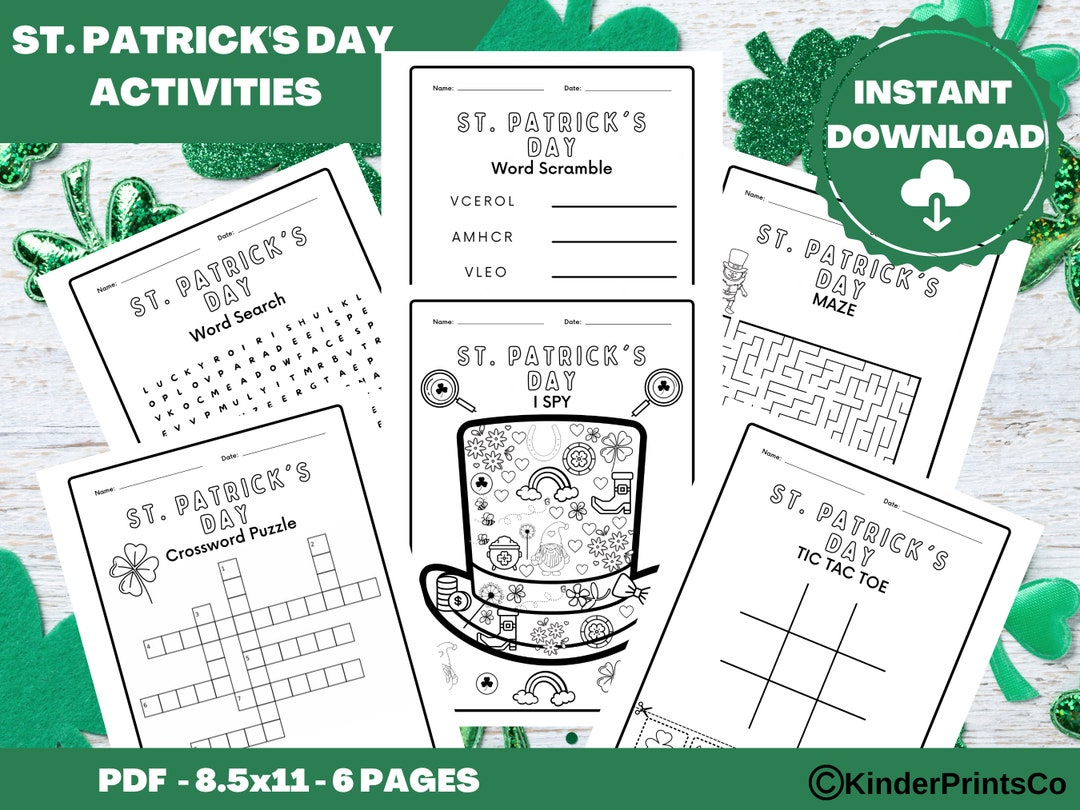 St. Patrick's Day Worksheets, Activity Bundle, Classroom Games - Etsy