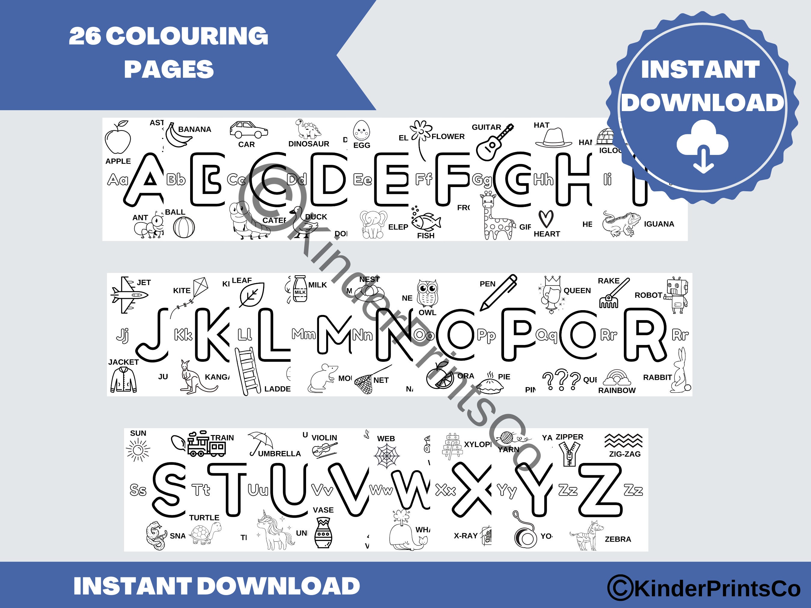 Abc's Printable Colouring Book - Etsy