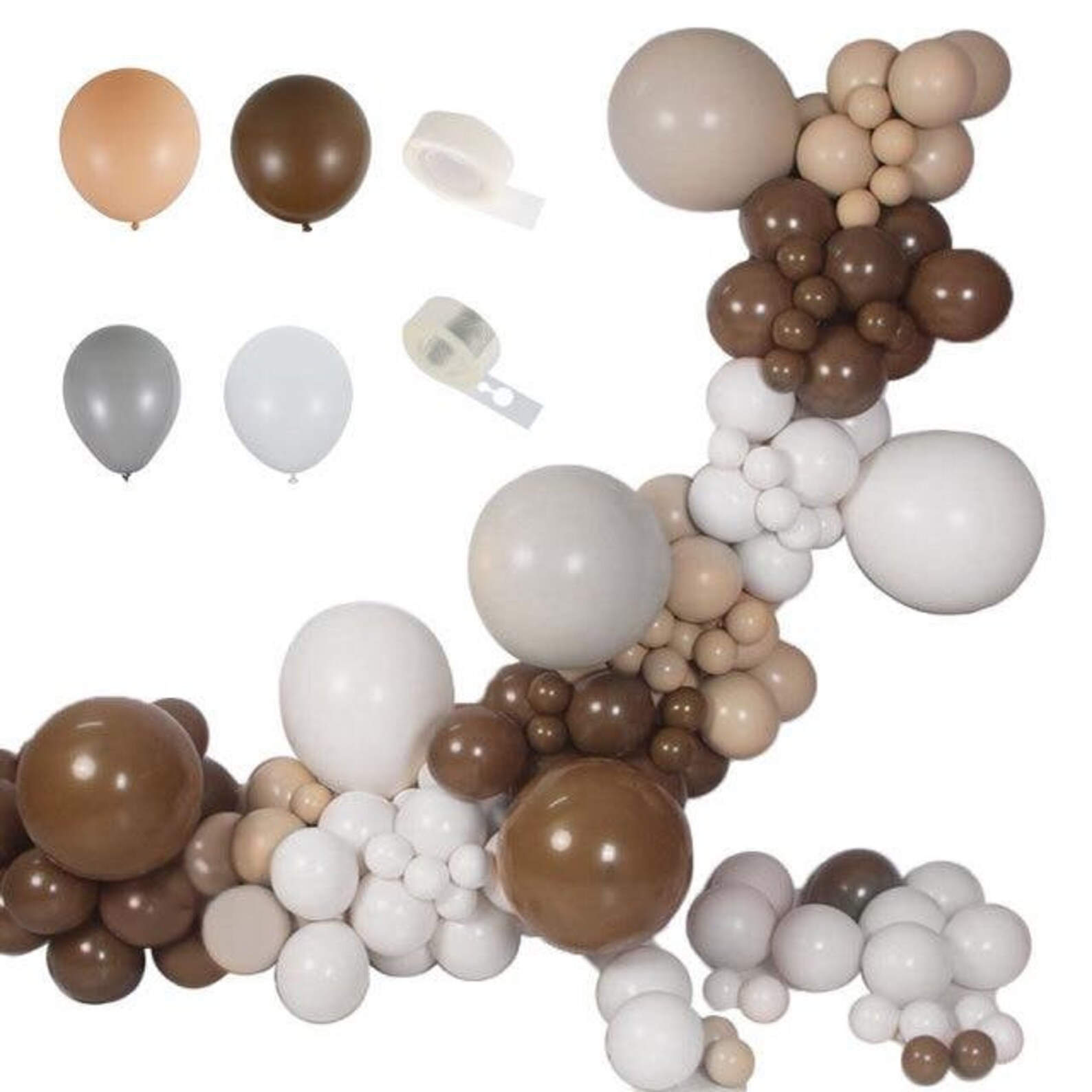 Balloon Arch Garland, Brown and Tan Balloons, Balloon Arch, Balloon ...