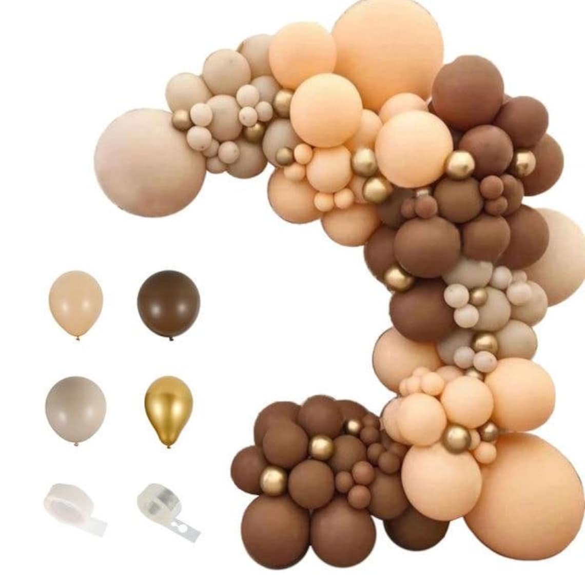 Balloon Arch Garland, Brown and Tan Balloons, Balloon Arch, Balloon ...