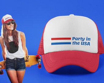 Patriotic Hat-memorial Day-4th of July Hat-red White Blue-usa - Etsy