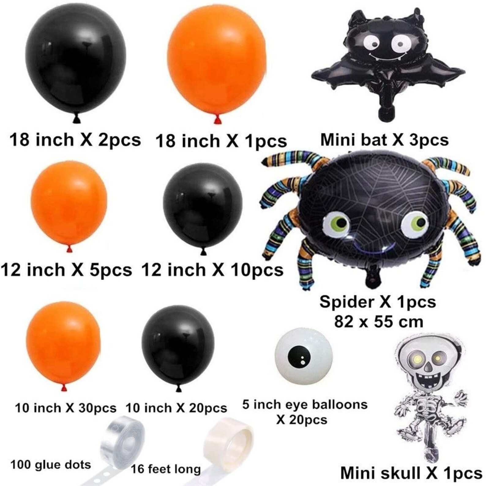 Halloween Balloon Garland Arch Kit, Spider Balloon, Spooky Decoration ...