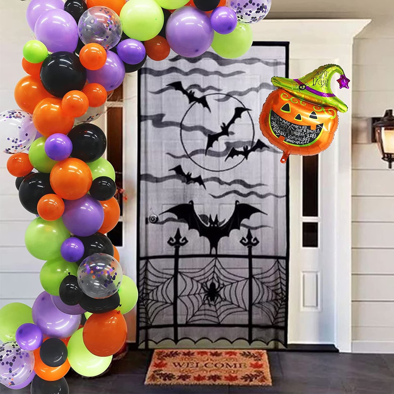 Halloween Balloon Arch, Halloween Confetti Balloons, Black and Orange ...