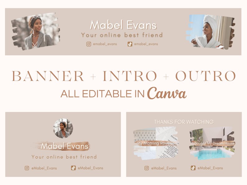 Mabel Youtube Channel Branding Kit ~ Banner ~ Intro ~ Outro ~ 10 ...