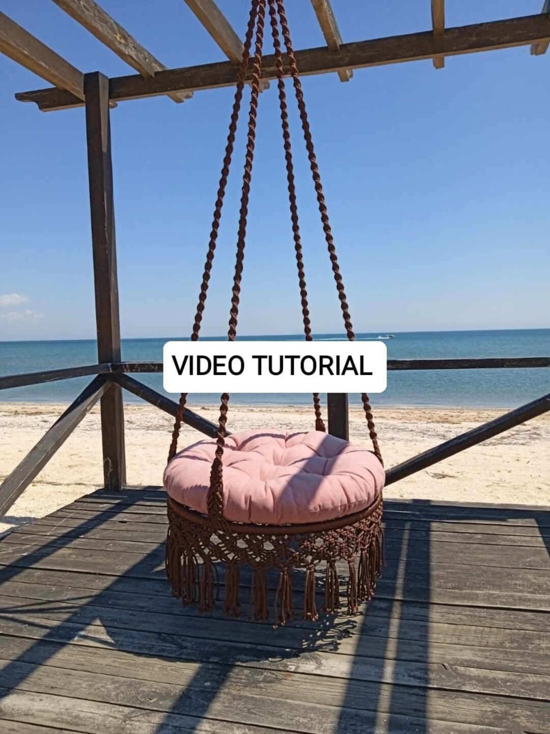 VIDEO Tutorial ROUND Macrame Swing 28" for Kids and Adults, DIY Macrame ...