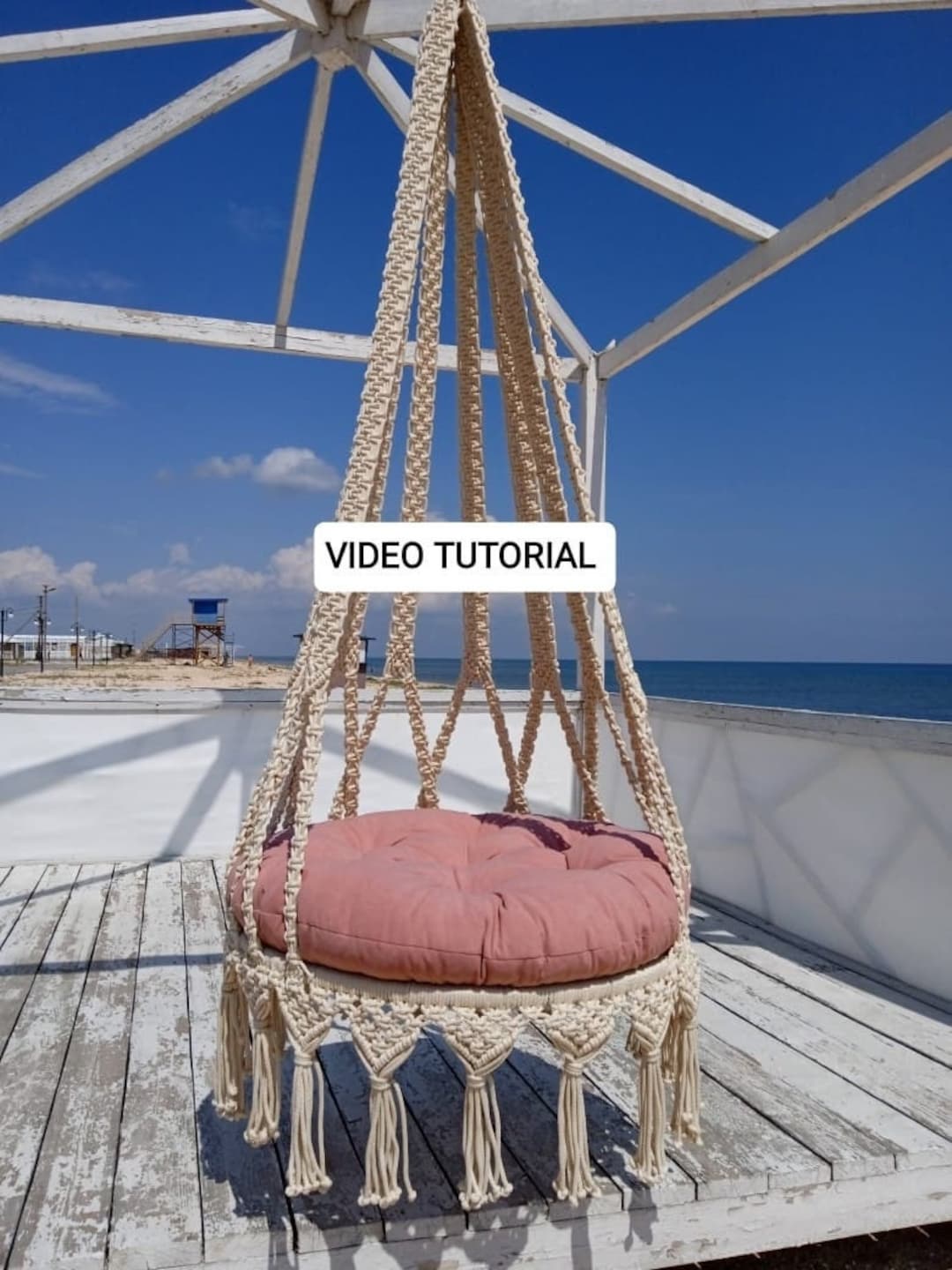 VIDEO Tutorial Macrame Hanging Chair, Doityourself LOTUS Swing for Kids ...