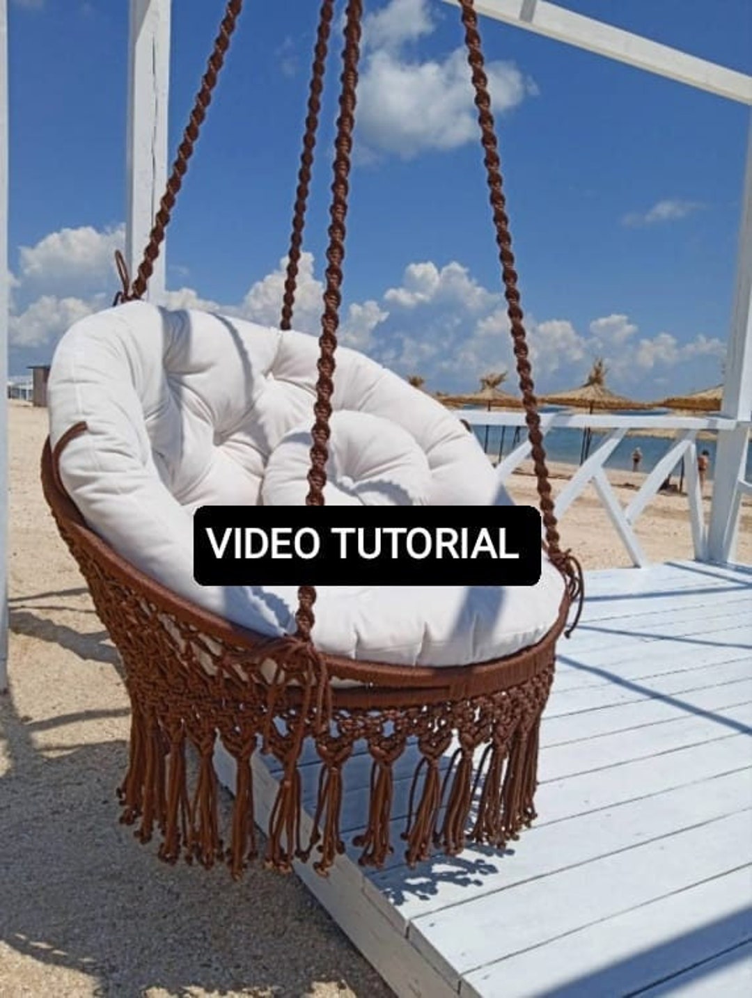 VIDEO Tutorial Macrame Hanging Chair, Step-by-step Instruction of ...