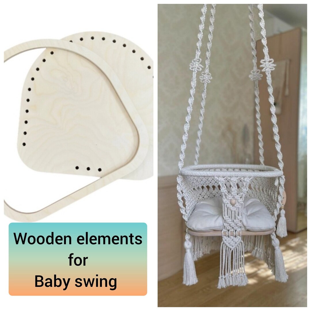 Wooden Elements for Children's Macrame Swing, DIY Macrame Swing ...
