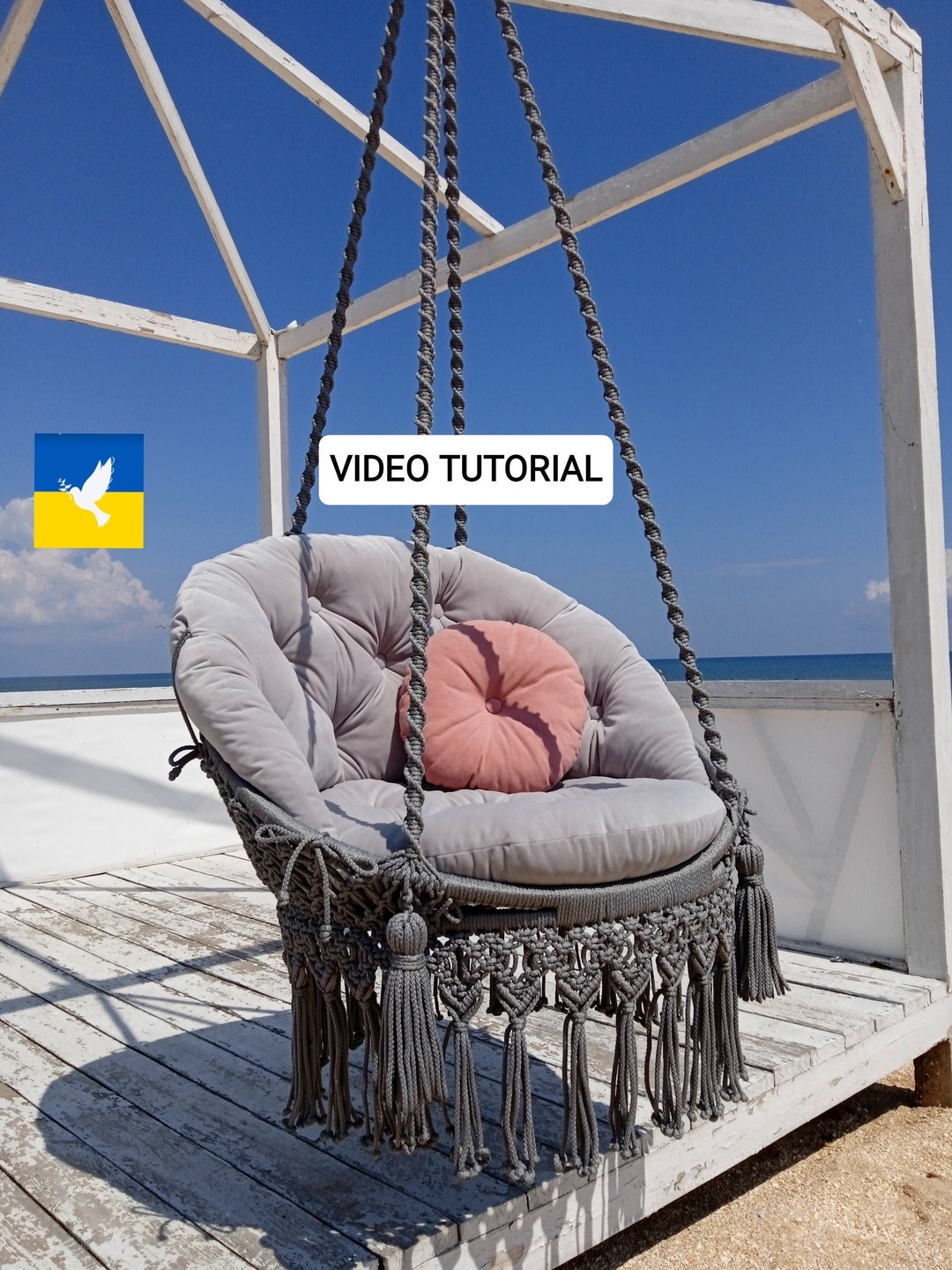 Pattern VIDEO Tutorial Macrame Hanging Chair DIY Hammock Hanging Chair ...