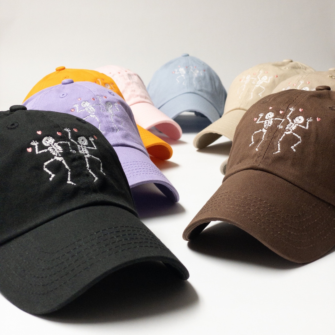 Dancing Skeletons Dad Hat, Embroidered Baseball Cap, VSCO, Tumblr ...