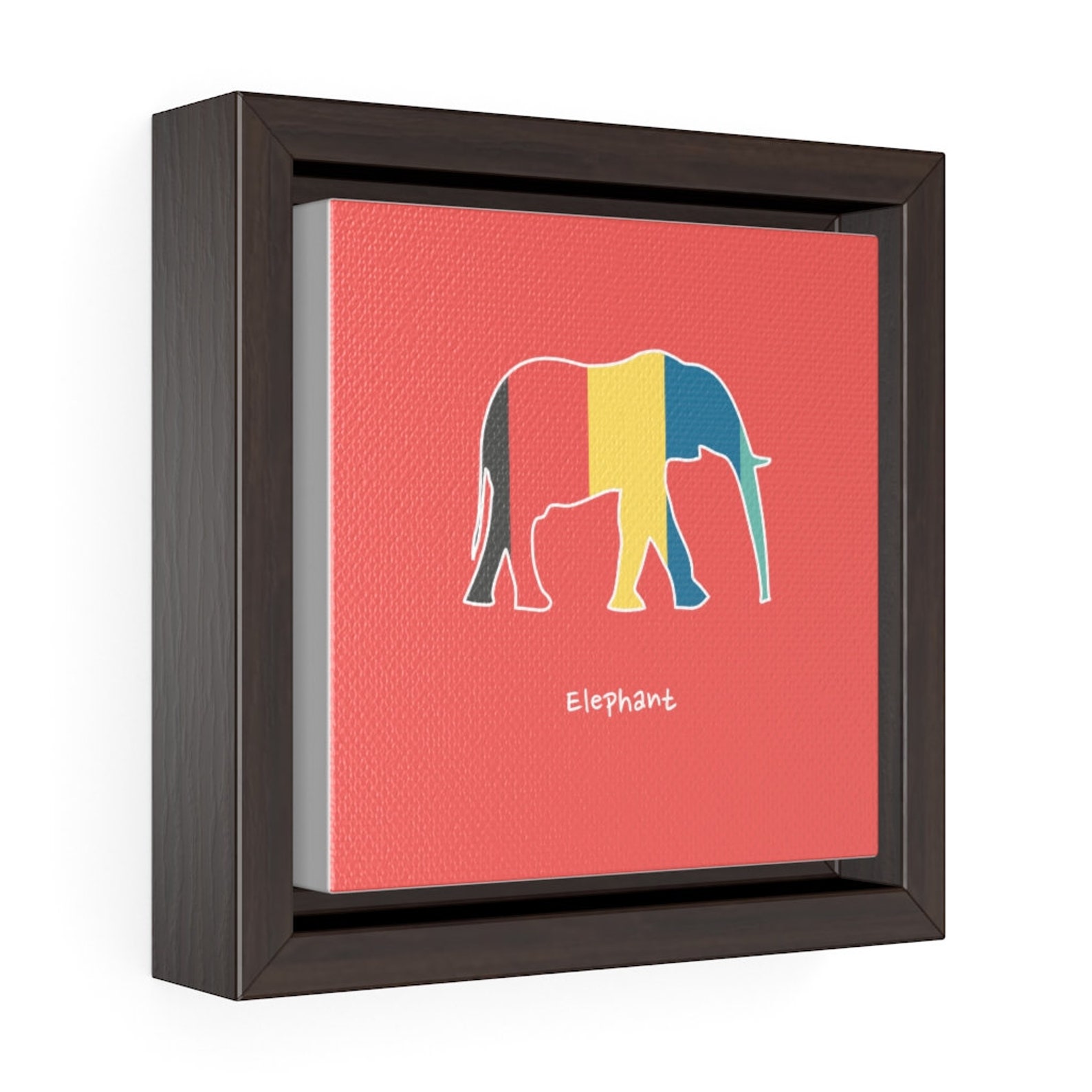 Elephant Square Framed Premium Gallery Wrap Toile | Etsy