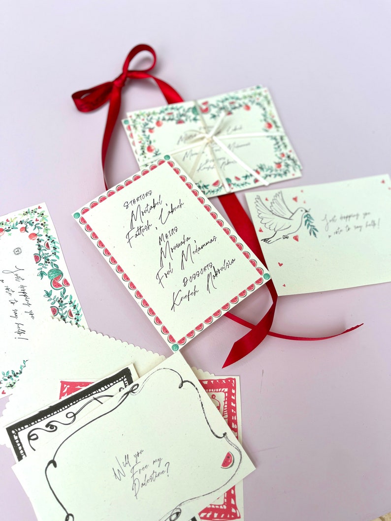 DIGITAL DOWNLOAD A6 Menus, Note Cards, Palestine, Menu, Table Scape ...