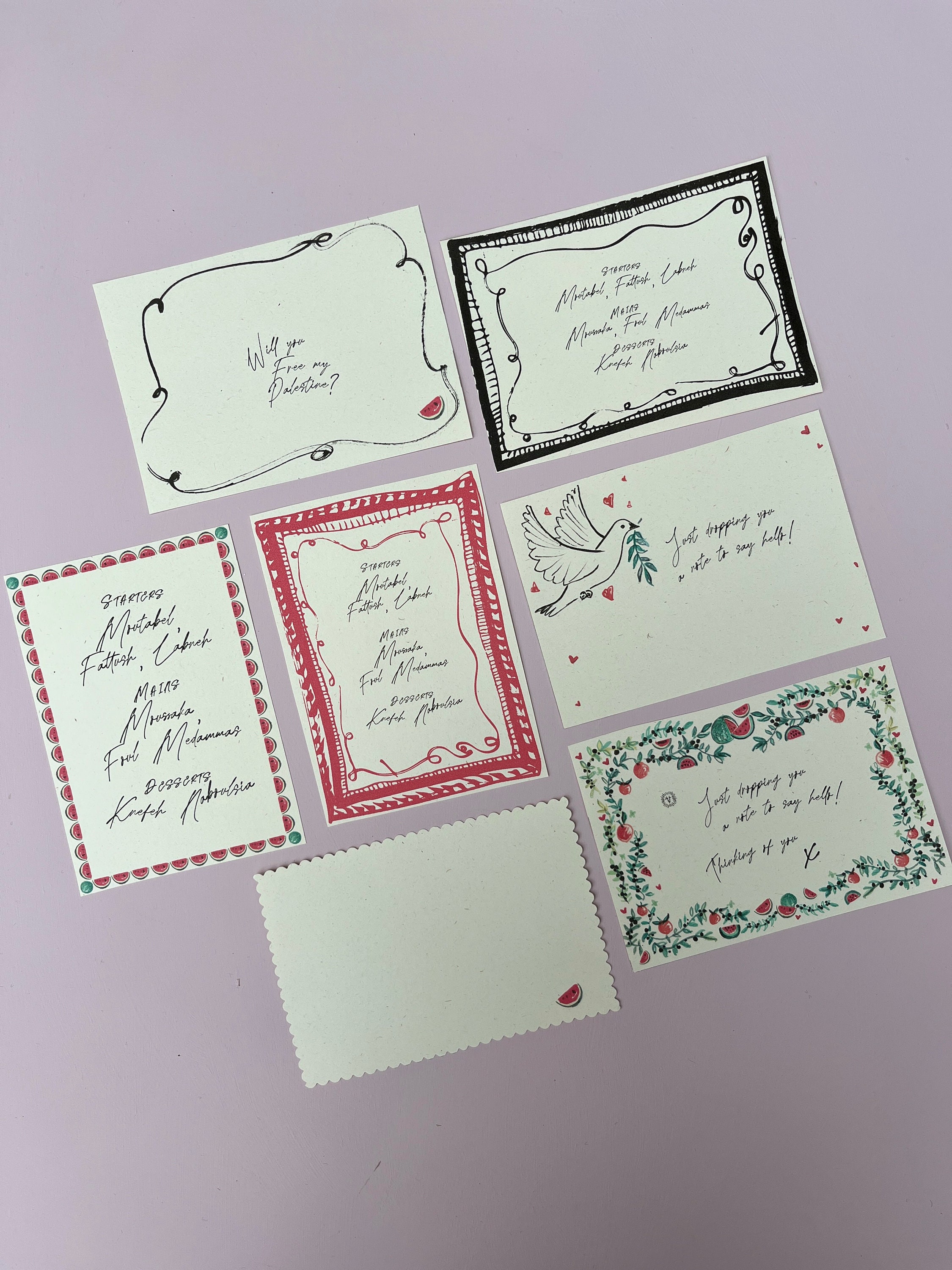 DIGITAL DOWNLOAD A6 Menus, Note Cards, Palestine, Menu, Table Scape ...