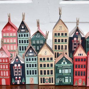 DIY Advent Calendar Village: Printable Paper House Template (digital ...