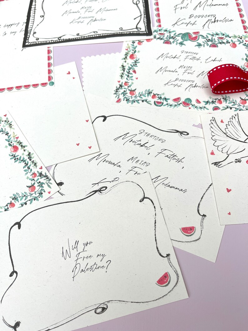 DIGITAL DOWNLOAD A6 Menus, Note Cards, Palestine, Menu, Table Scape ...