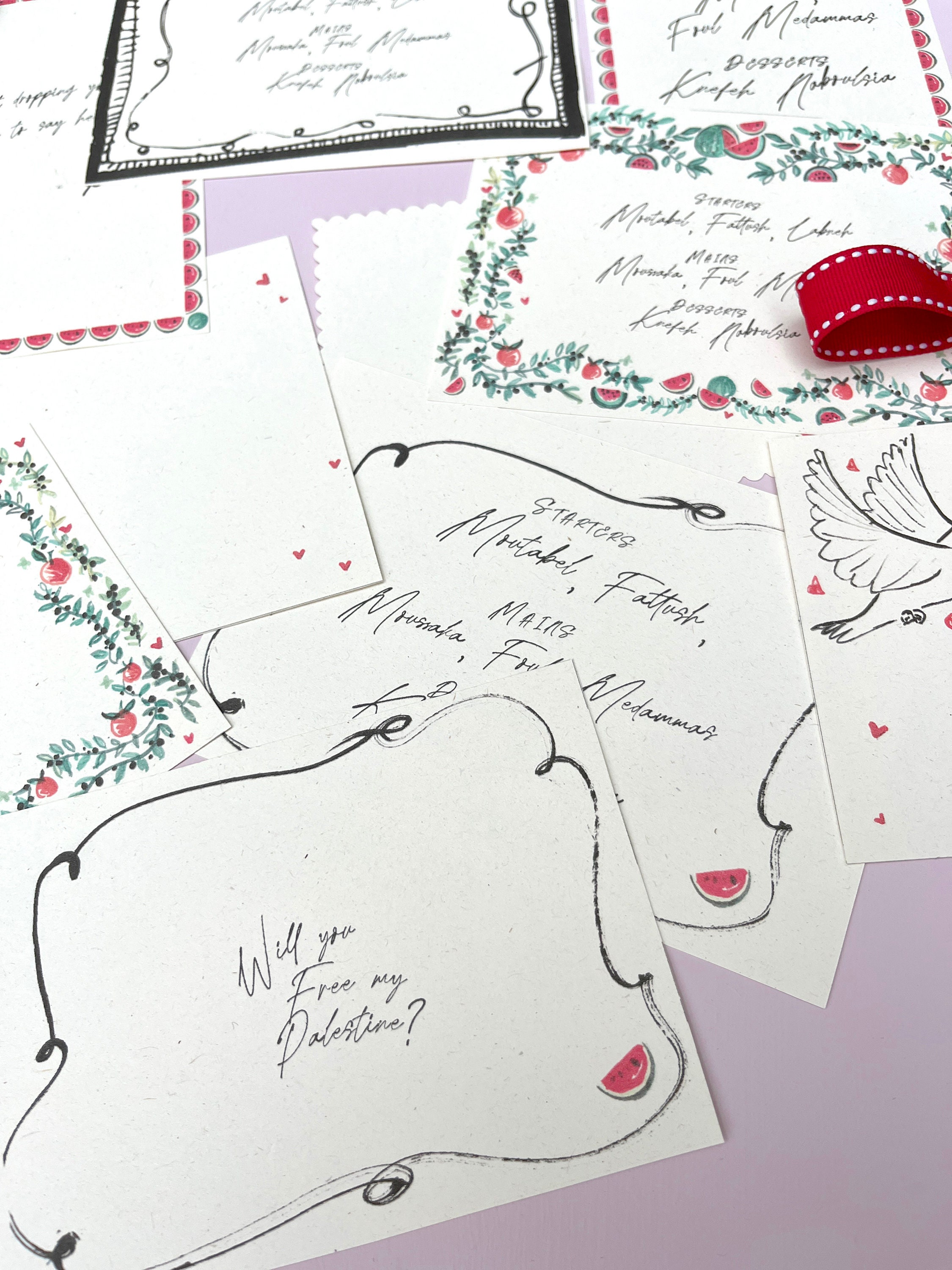 DIGITAL DOWNLOAD A6 Menus, Note Cards, Palestine, Menu, Table Scape ...