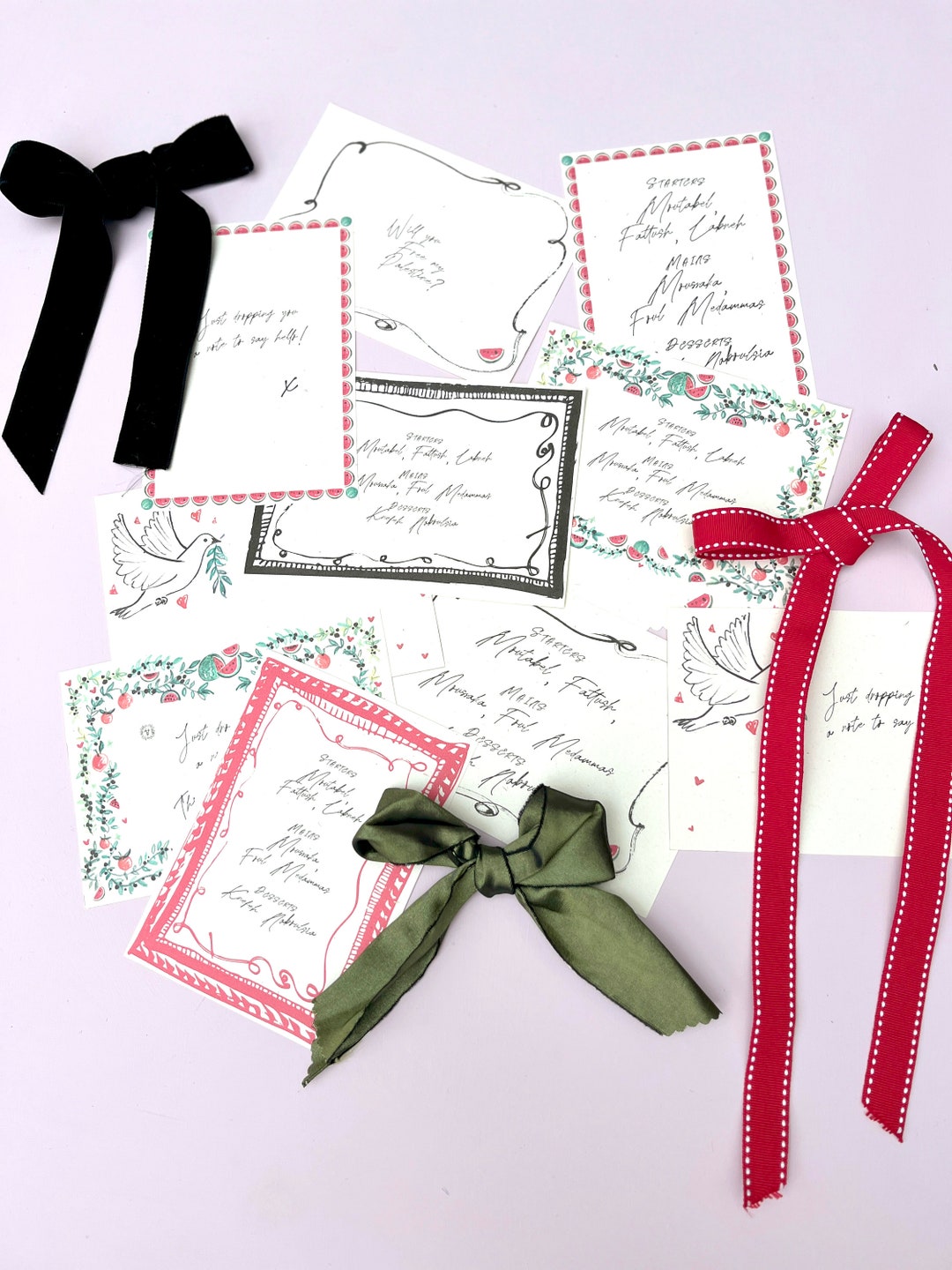 DIGITAL DOWNLOAD A6 Menus, Note Cards, Palestine, Menu, Table Scape ...