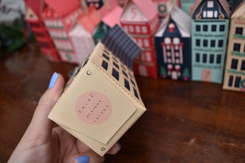 DIGITAL DOWNLOAD DIY Advent Calendar Village, Make Your Own Advent ...