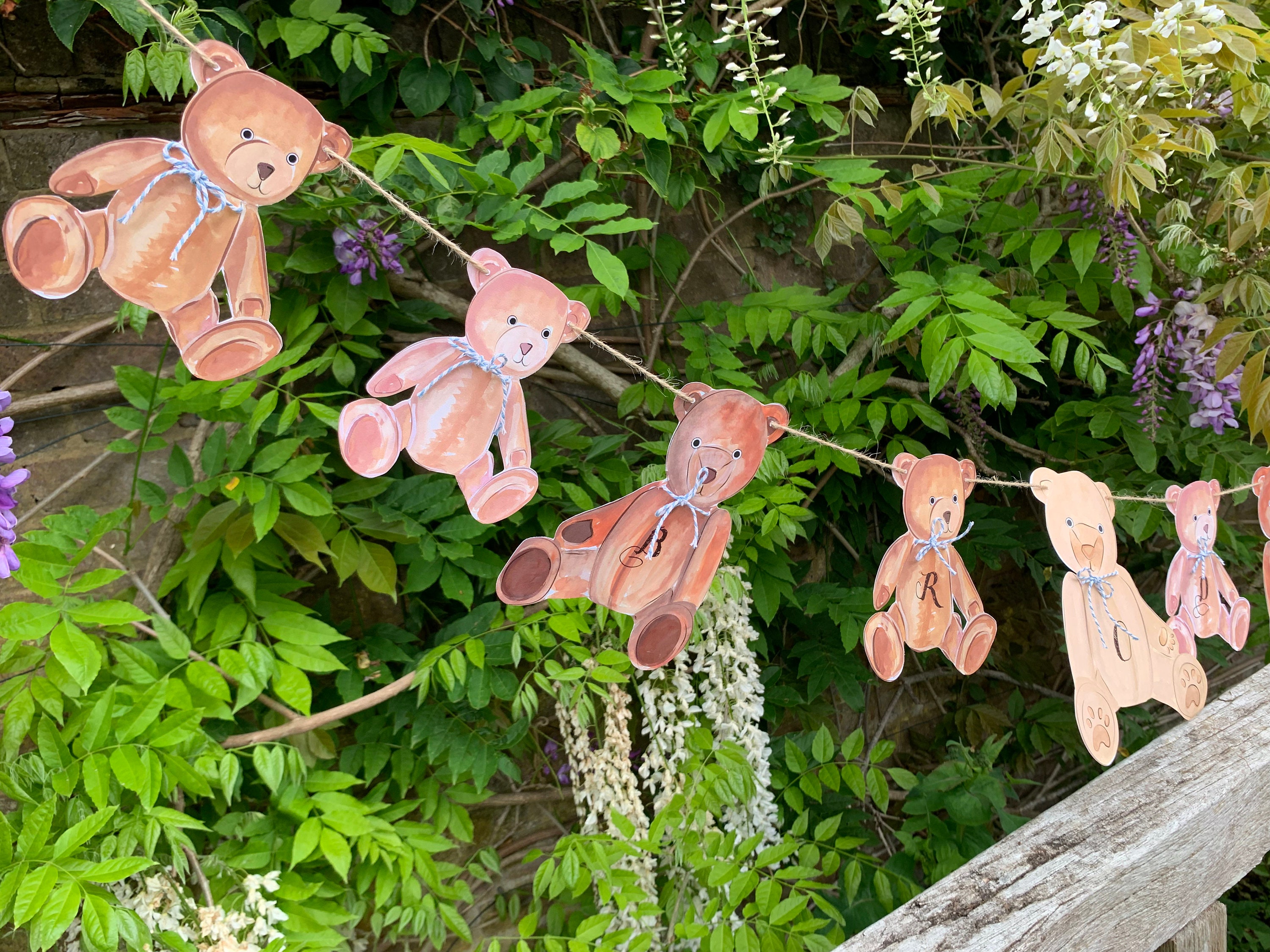 Teddy Bear Bunting, Birthday Party Bunting, Paper Garland, Kids Party ...