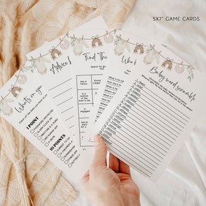 Editable Clothesline Baby Shower Game Bundle, Gender Neutral Baby ...