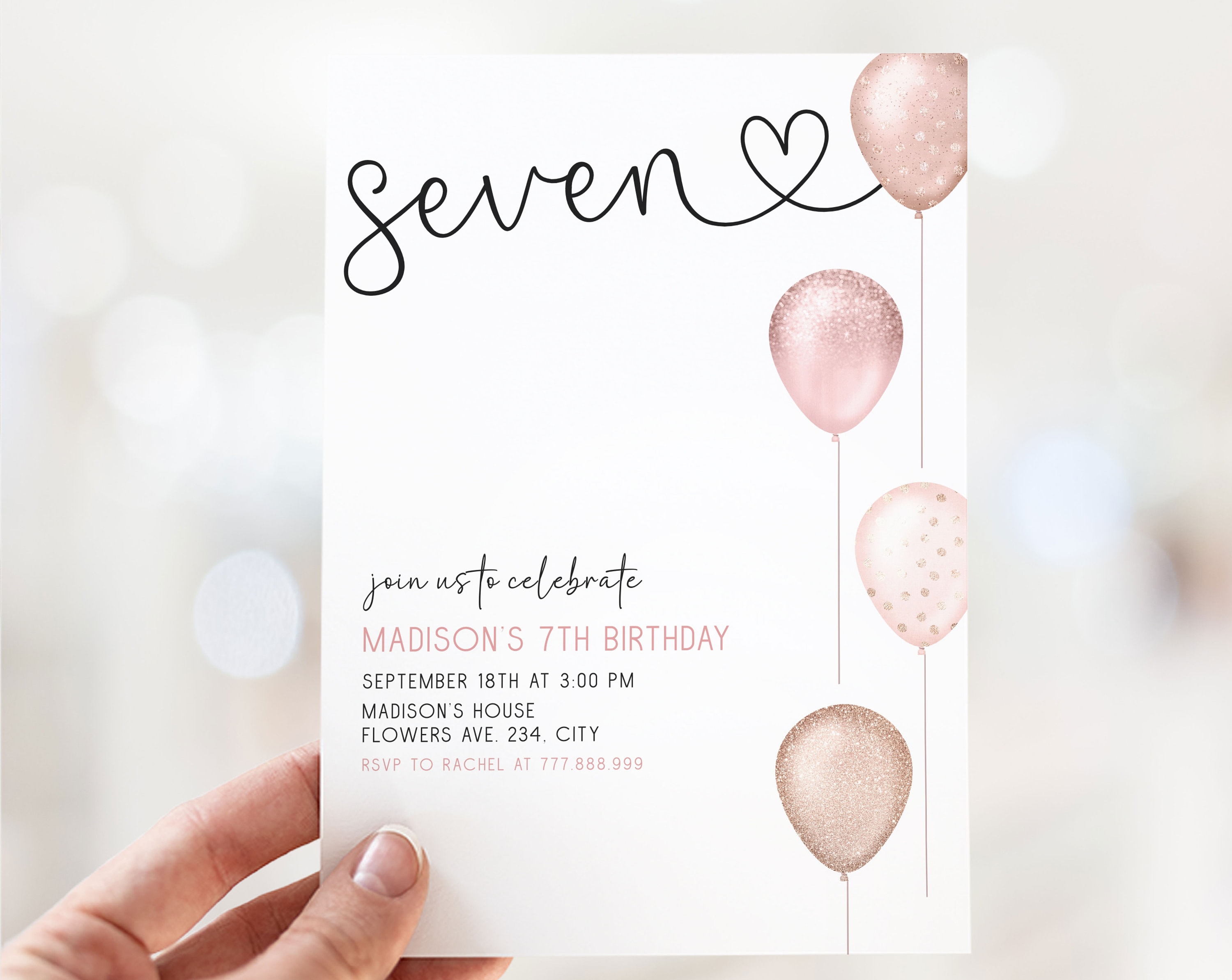 7th Birthday Girl Invitation Wording Pink Smoke Birthday Invitations