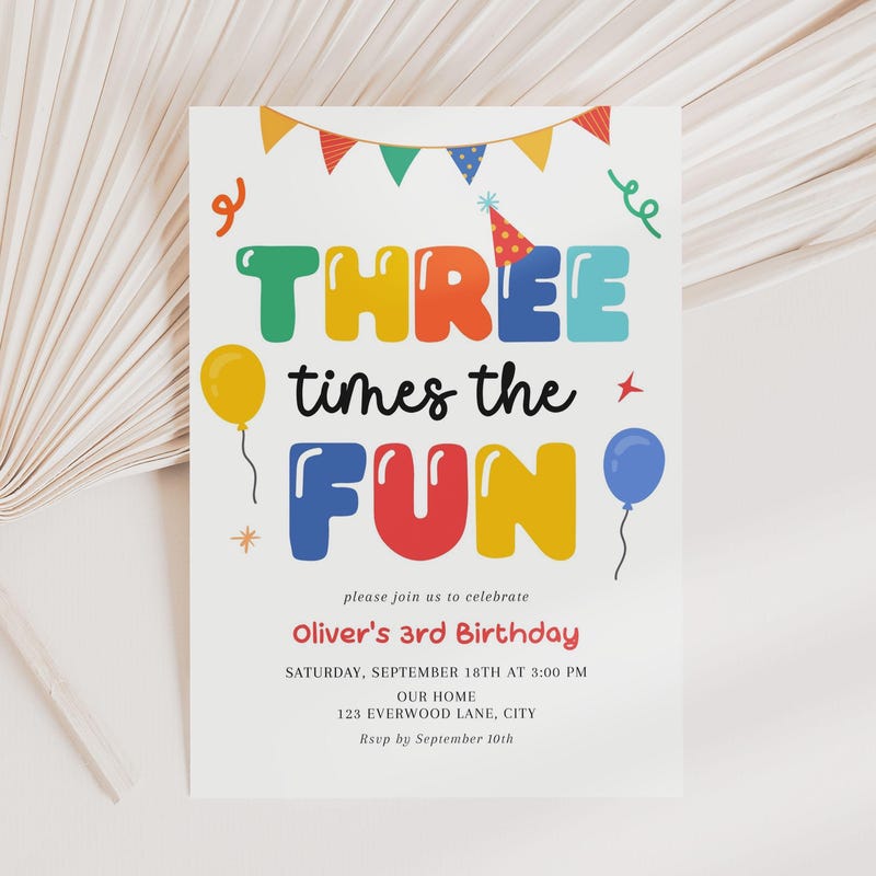 3 Times the Fun Party - Etsy