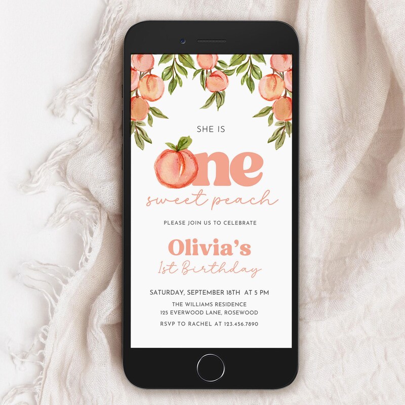 Peach Invitation - Etsy