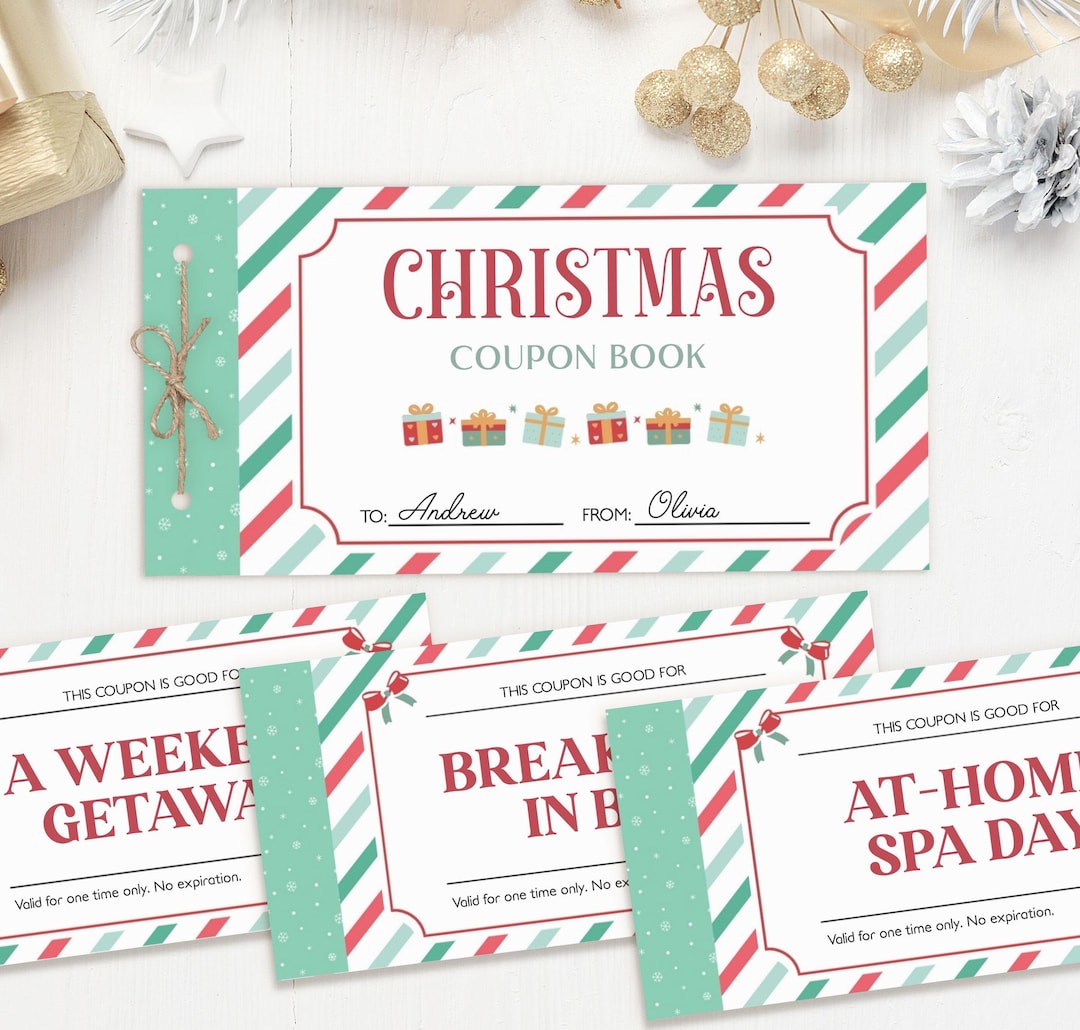 Editable Christmas Coupon Book, Christmas Gift Vouchers Printable, DIY ...