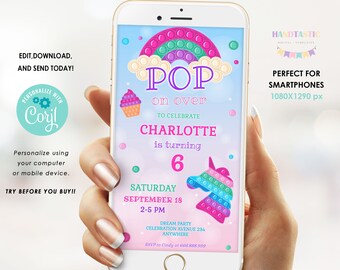 Pop It Invitation | Etsy