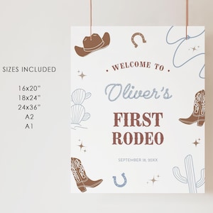 My First Rodeo Birthday Welcome Sign, Cowboy 1st Birthday Party Decor ...