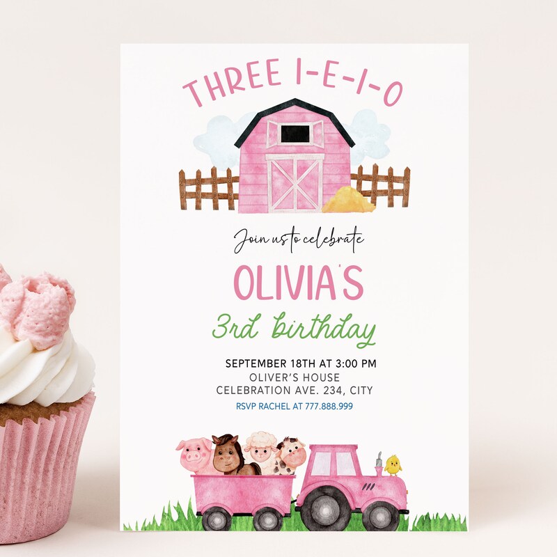 Pink Farm Birthday - Etsy