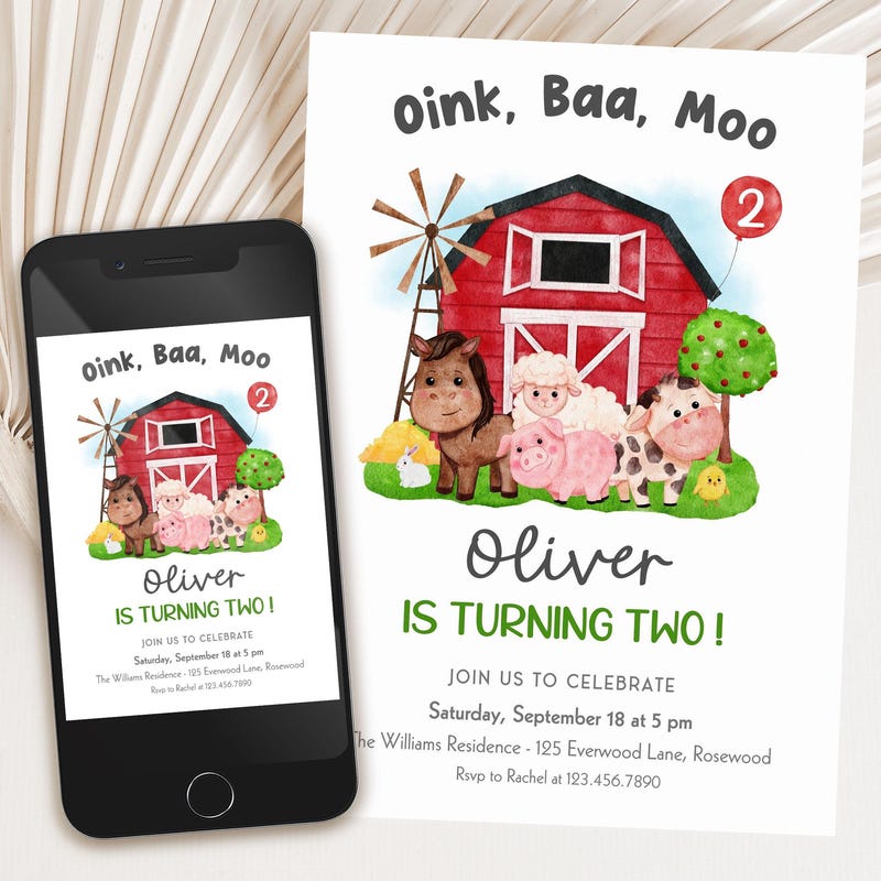 Oink Baa Moo Template - Etsy
