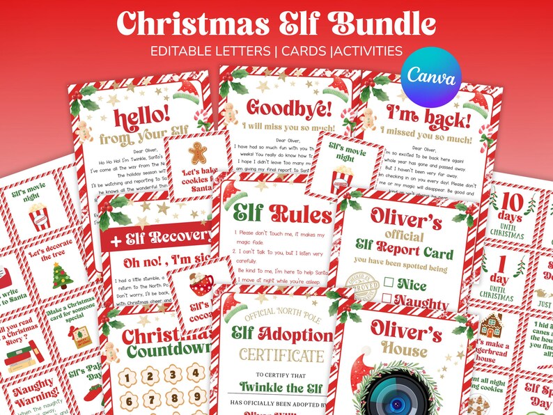 Elf Arrival Kit Editable, Printable Christmas Elf Letters and ...