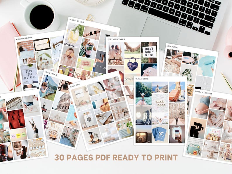 2026 Vision Board Collage Kit Printable for Woman, Manifestation ...