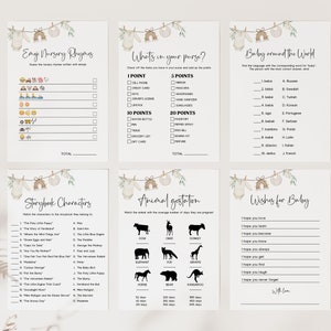 Editable Clothesline Baby Shower Game Bundle, Gender Neutral Baby ...