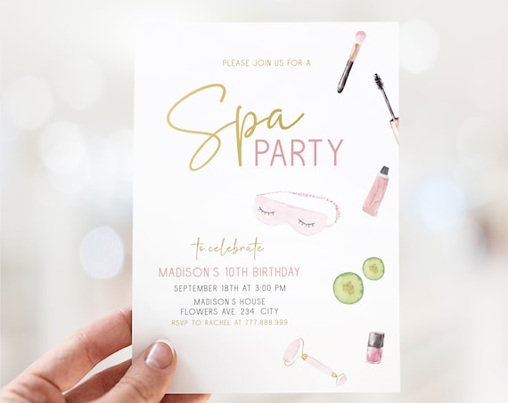 Pamper Invitations Template
