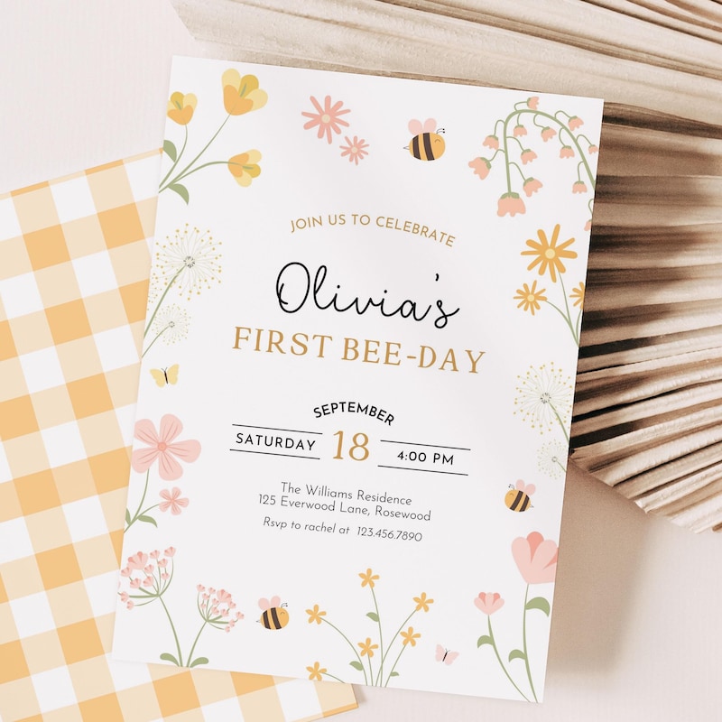First Bee Day Canva Template - Etsy Canada