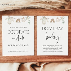 Editable Clothesline Baby Shower Game Bundle, Gender Neutral Baby ...