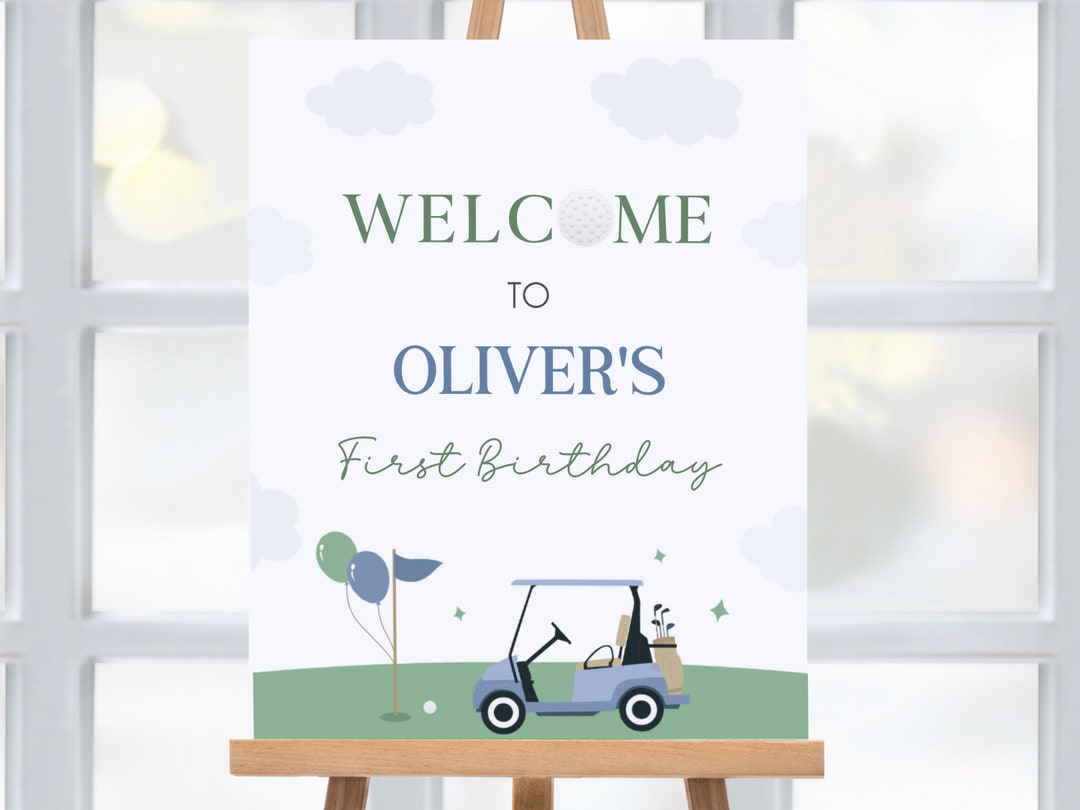 Golf Birthday Party Welcome Sign Editable Boy Golf Party Decorations ...