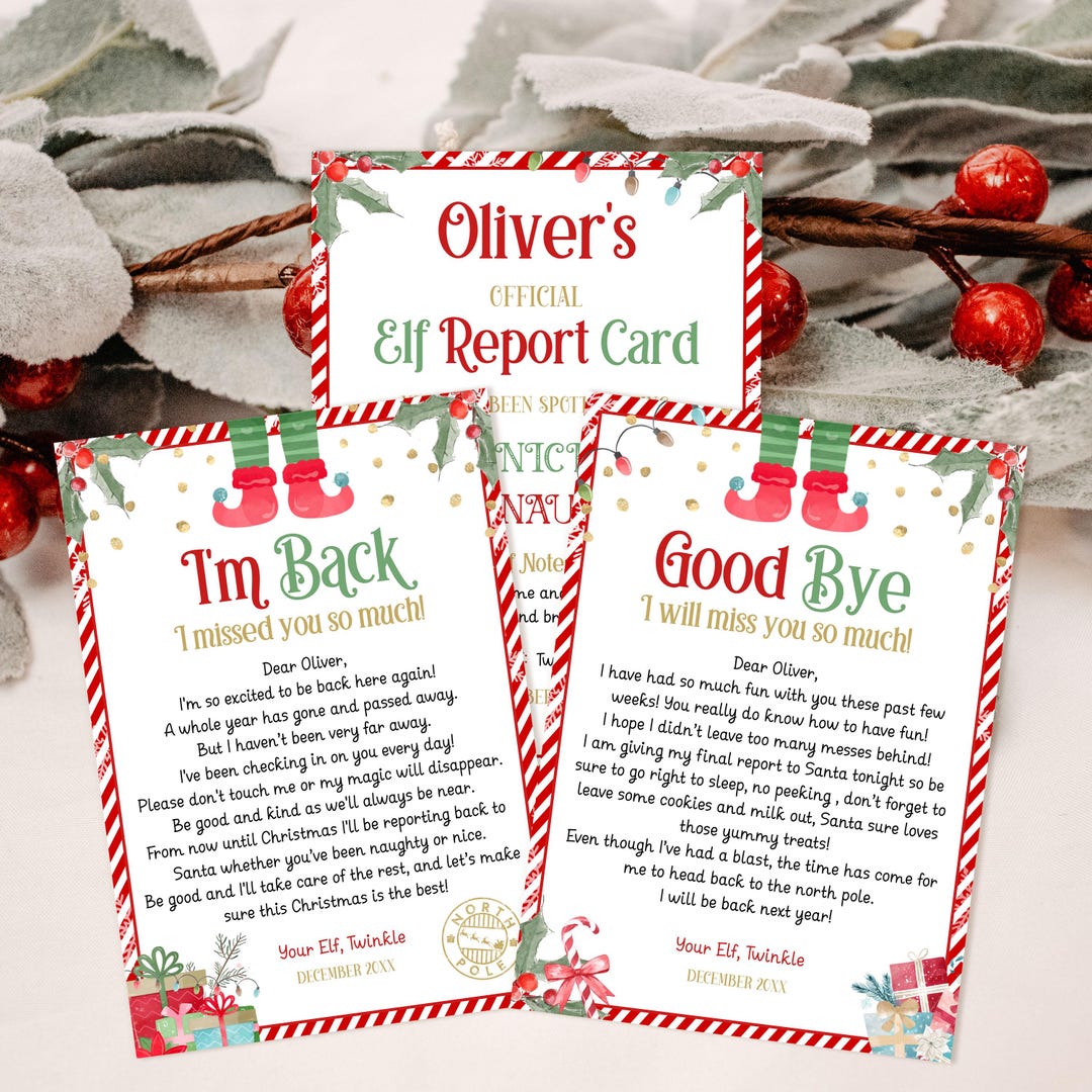 Elf Arrival Letter Printable Set, Elf Hello and Goodbye Letters ...