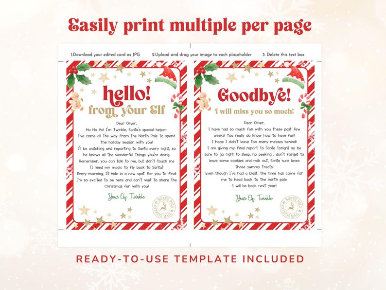 Elf Arrival Kit Editable, Printable Christmas Elf Letters and ...