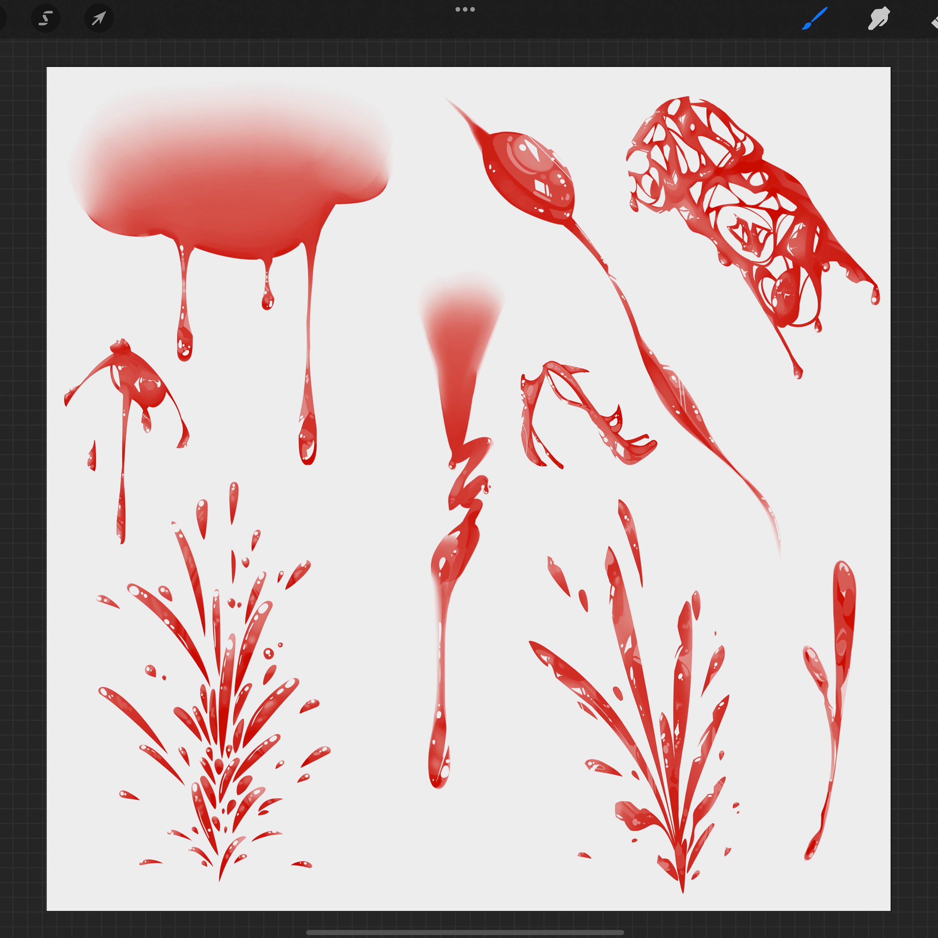 Blood Brush Set for Procreate realistic 2D | Etsy UK