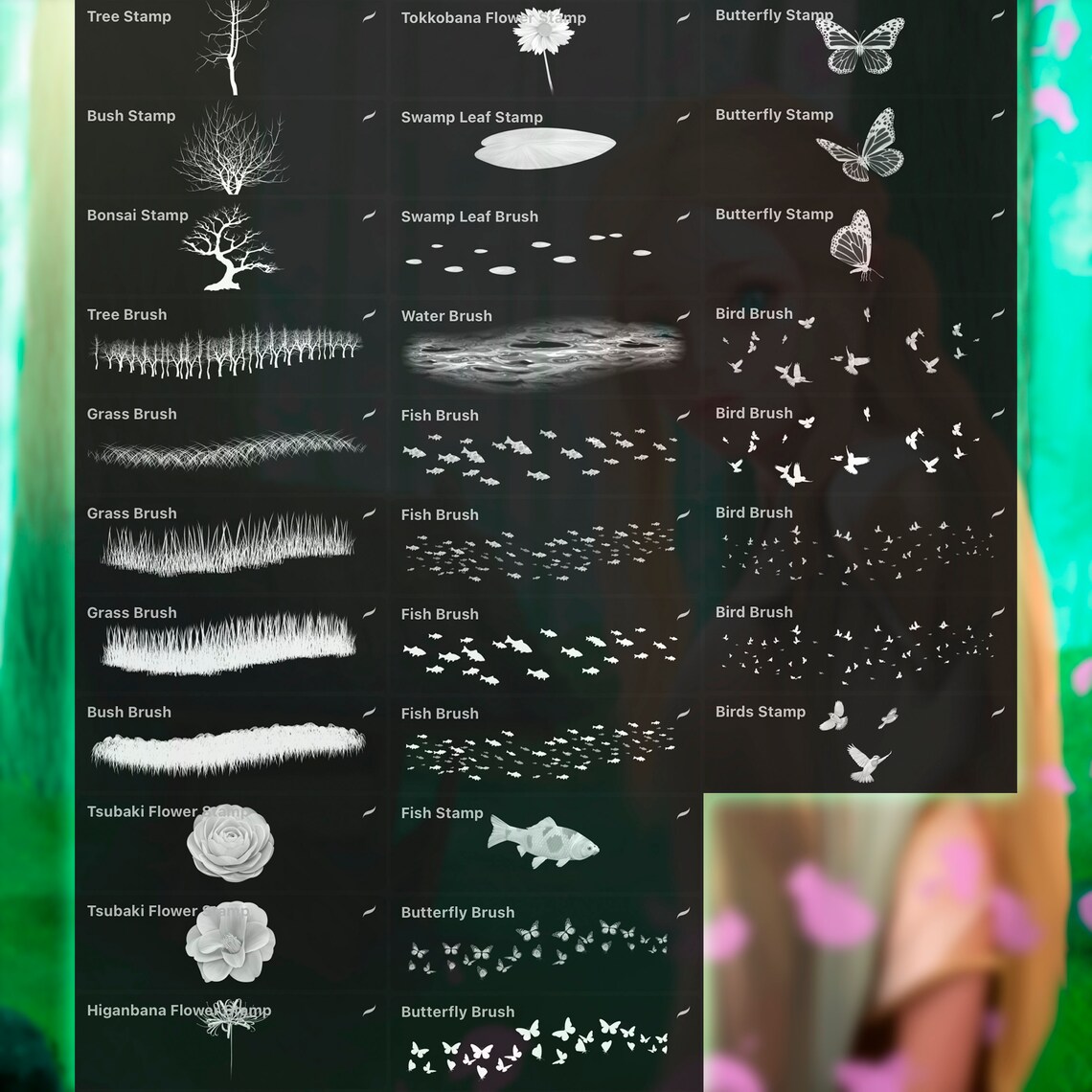 Japanese Forest Brush Set for Procreate - Etsy
