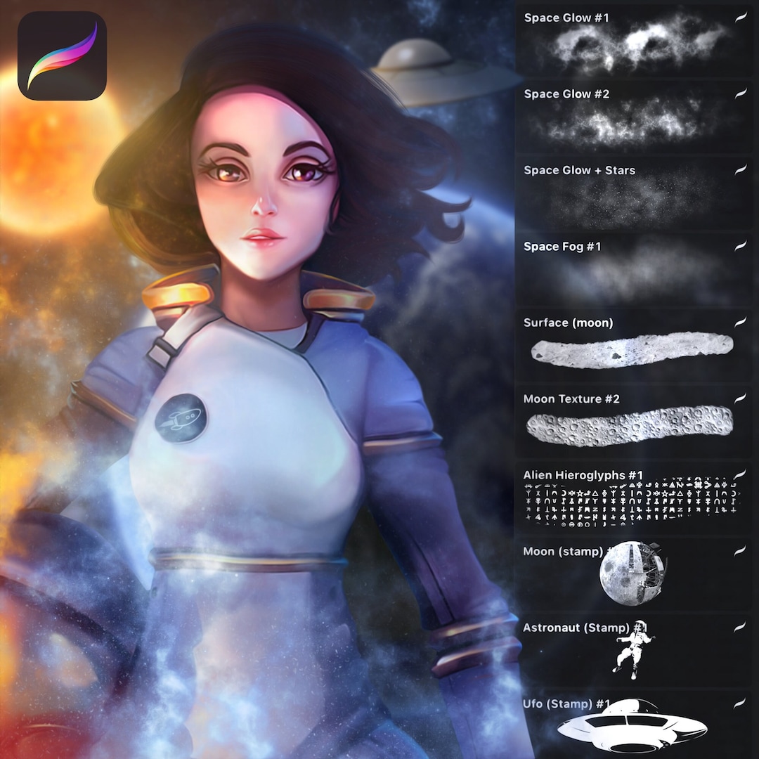 Galactic Brushes for Procreate (space, Galaxy, Aliens and so On) - Etsy