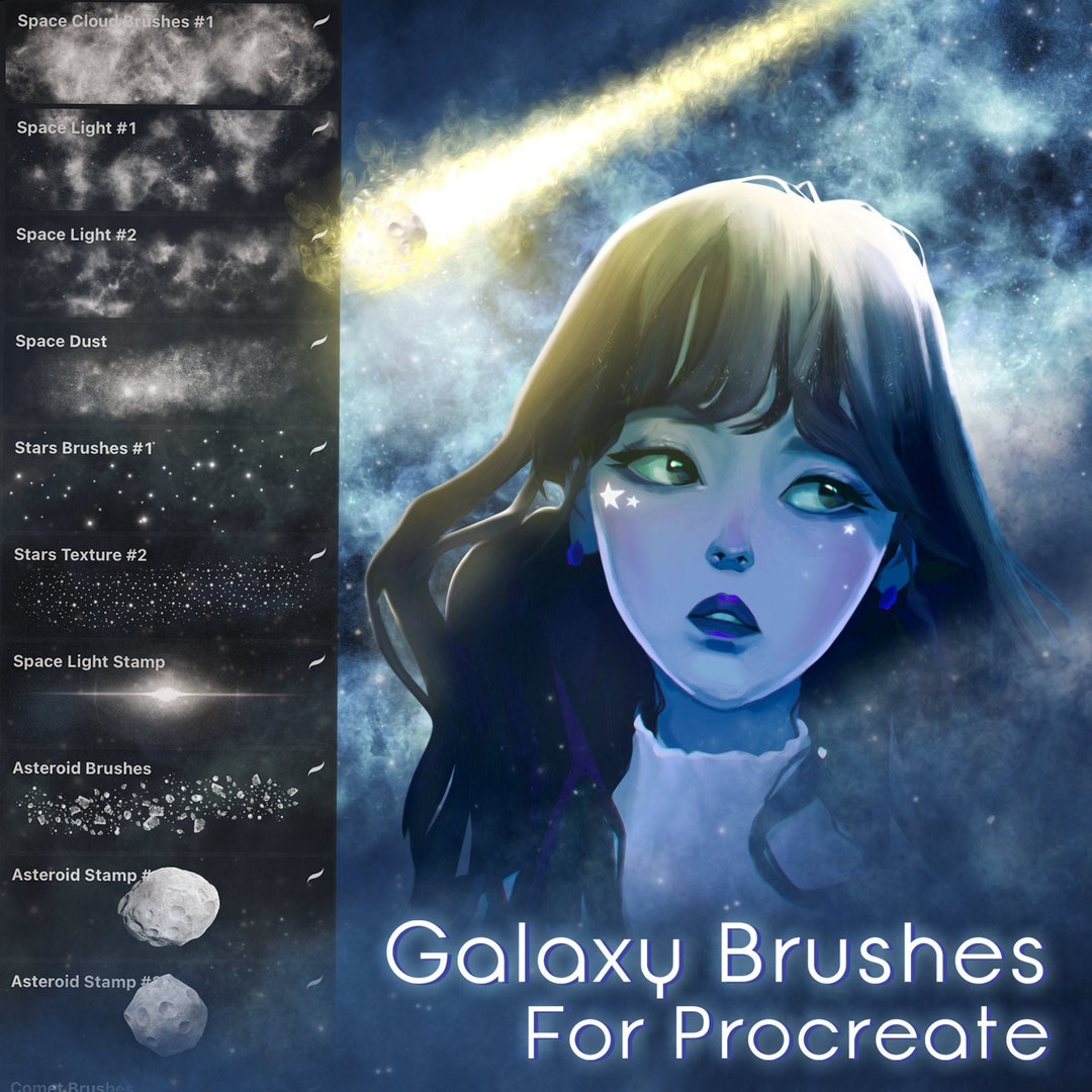 Galaxy Brushes for Procreate (space Brushes, Stars Brushes, Meteorite Brushes, Asteroid Brushes ...