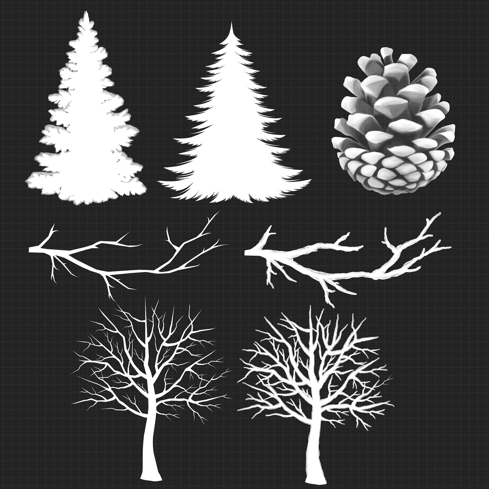 Winter Forest Brush Set for Procreate - Etsy